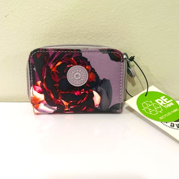 Kipling | Bags | Kipling Tops Mini Wallet Zip Snap Card Case Polyester ...